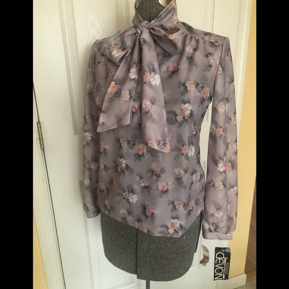 Tops | Vintage 7s Devon Print Formal Blouse Long Sleeve Shirt S | Poshmark